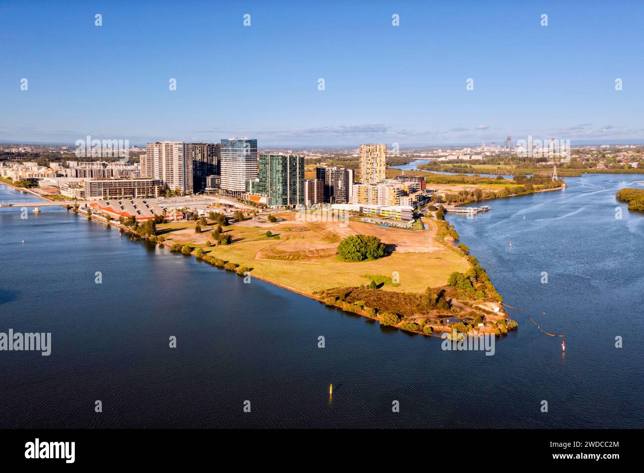 Wentworth point high-rise apartment towers on shores of Parramatta ...