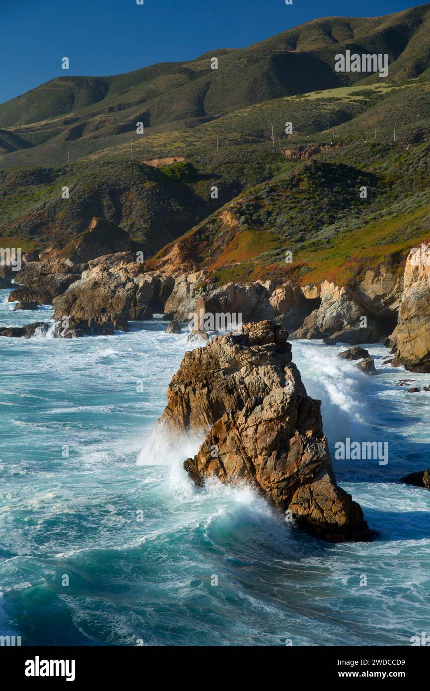 Rocky coast, Garrapata State Park, Big Sur Coast Highway Scenic Byway ...
