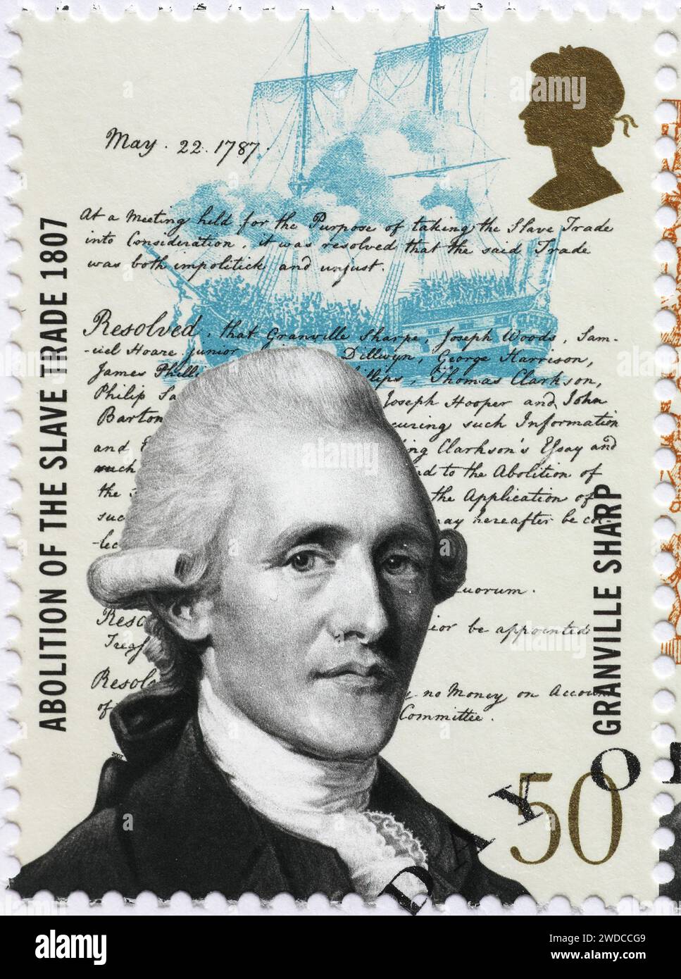 Abolitionist Granville Sharp celebrated on british stamp Stock Photo ...