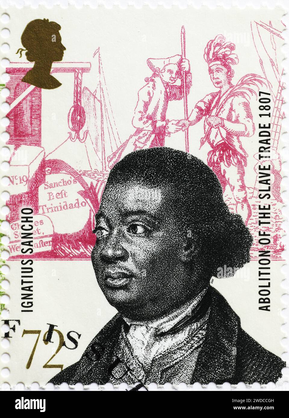 Abolitionist Ignatius Sancho celebrated on british stamp Stock Photo ...