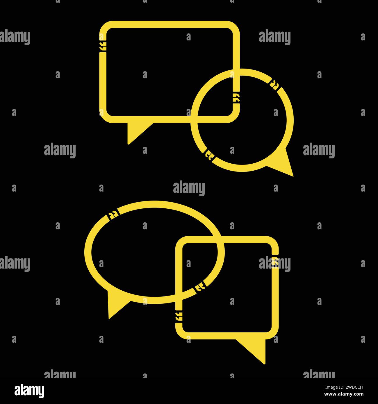 Outline yellow speech bubbles Stock Vector Image & Art - Alamy