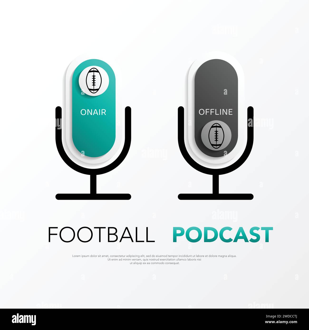 Microphone podcast american football Stock Vector Image & Art - Alamy