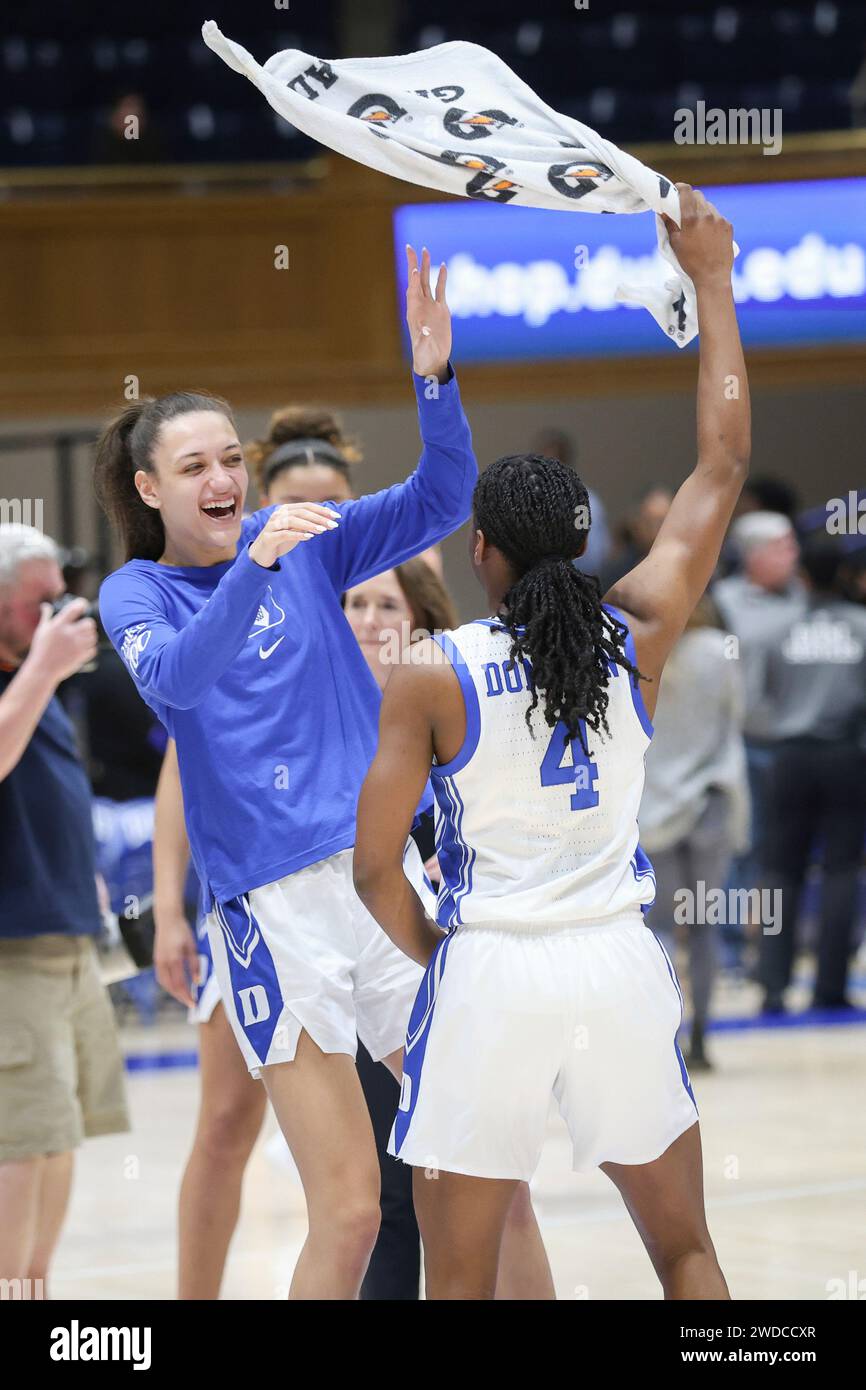DURHAM, NC - JANUARY 18: Duke Blue Devils forward Jordan Wood (13 ...