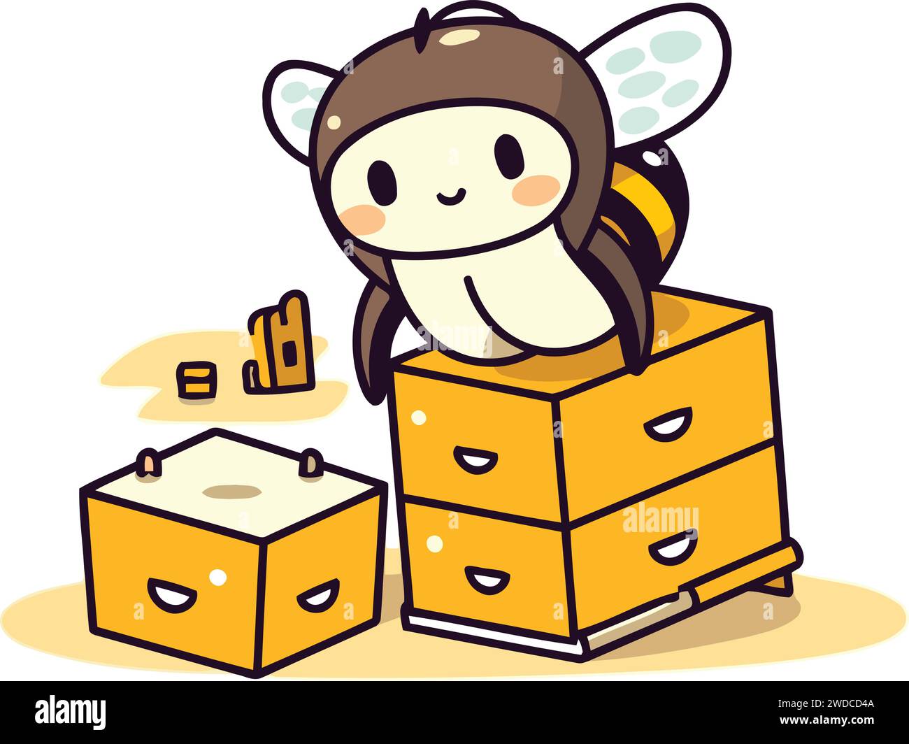 Bee box Stock Vector Images - Alamy
