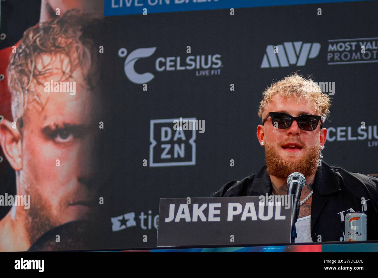 SAN JUAN, PUERTO RICO Jake Paul talking in the press conference, March ...