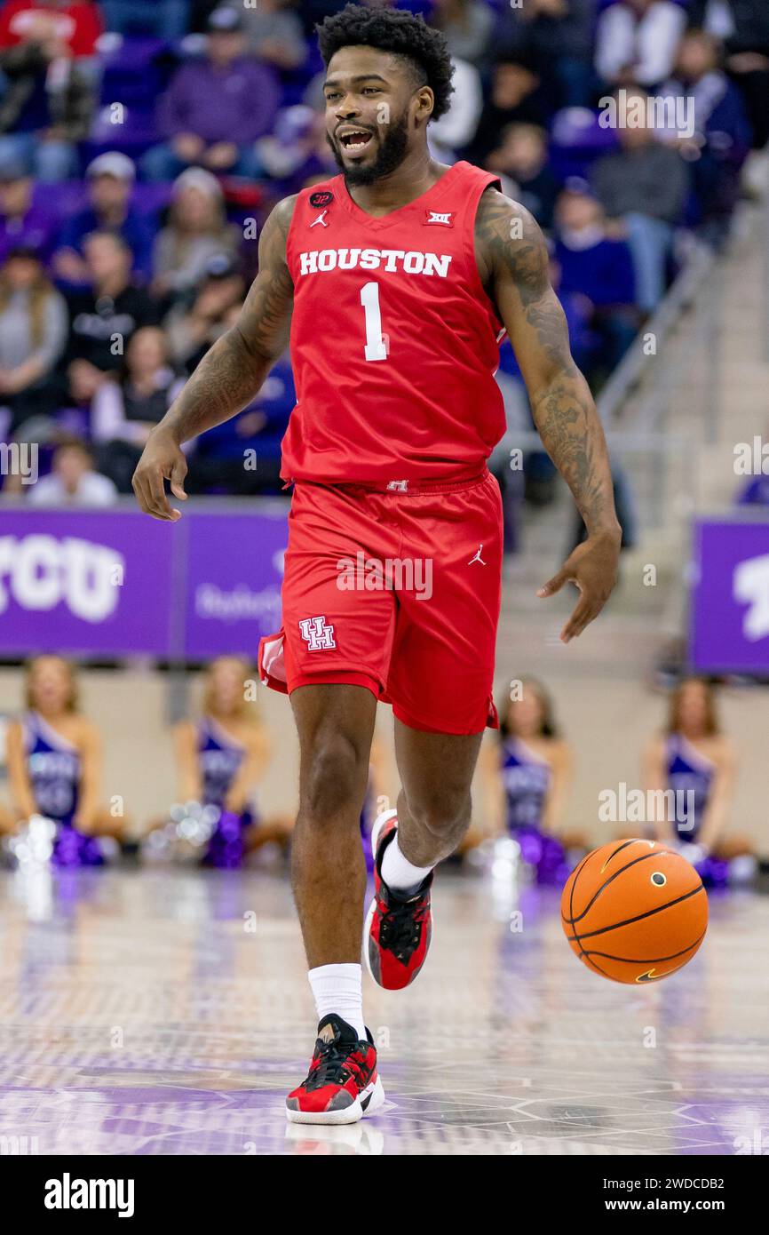 FORT WORTH, TX - JANUARY 13: Houston Cougars guard Jamal Shead (1 ...