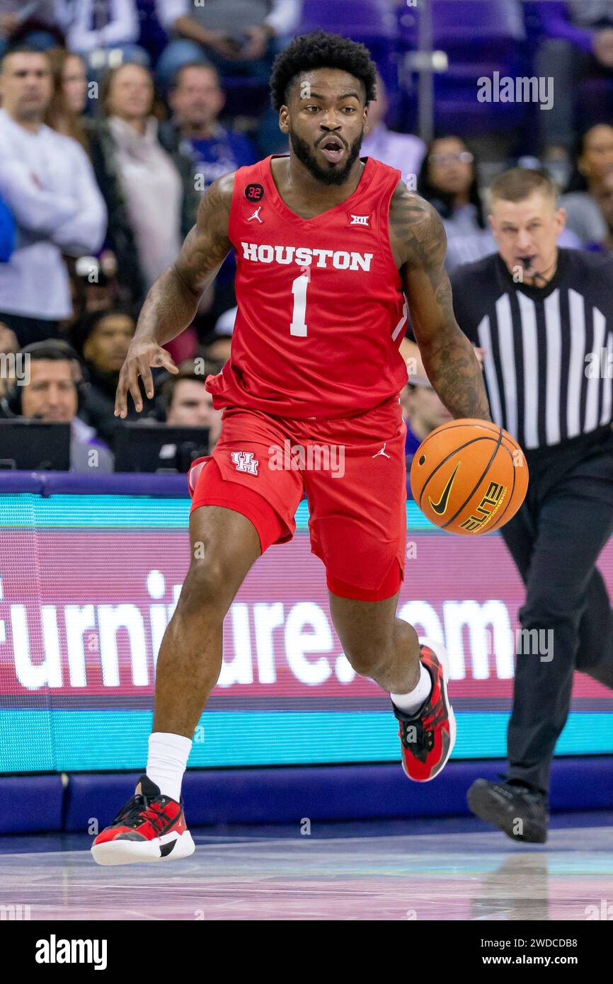FORT WORTH, TX - JANUARY 13: Houston Cougars guard Jamal Shead (1 ...