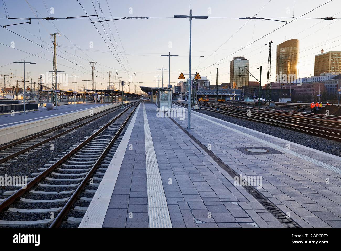 Empty platform on a day of strike action by the German Train Drivers ...