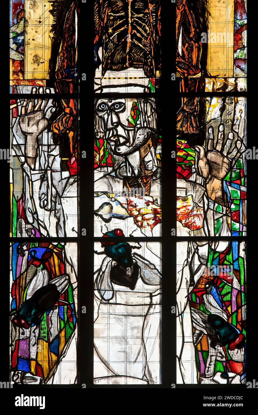 Detail of the Reformation window by Markus Luepertz, Marktkirche St. Georgii et Jacobi, Hanover ...