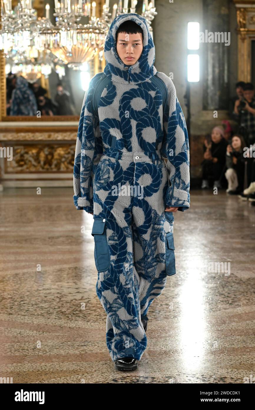 Milan, Italy. 14th Jan, 2024. Pronounce fashion show catwalk at Milan ...