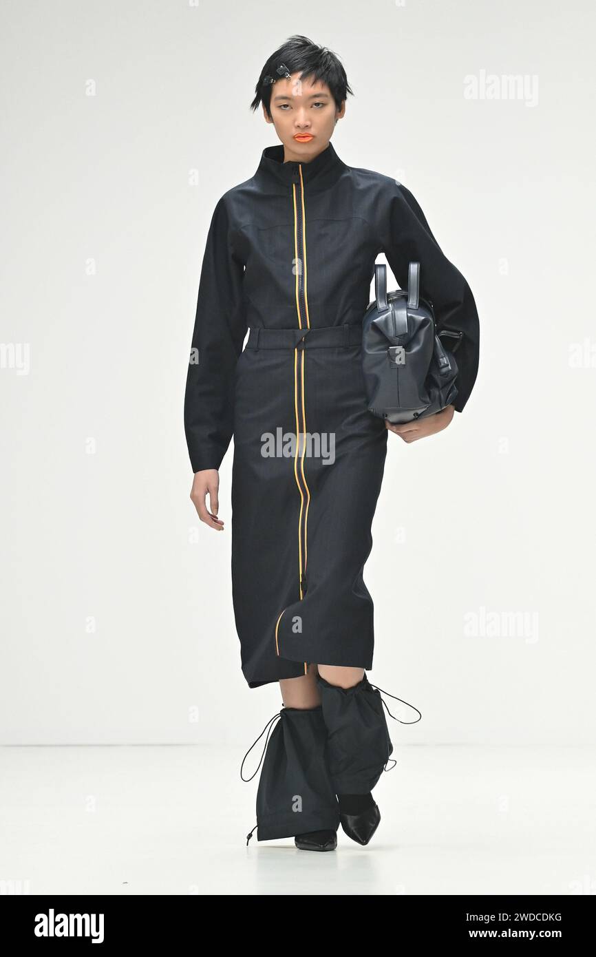 Milan, Italy. 14th Jan, 2024. K-Way fashion show catwalk at Milan ...