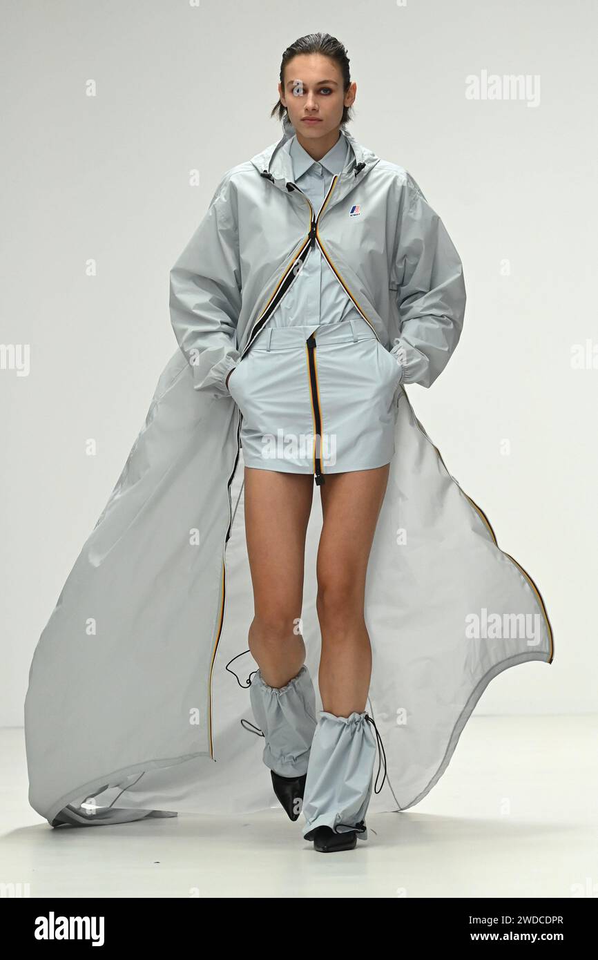 Milan, Italy. 14th Jan, 2024. K-Way fashion show catwalk at Milan ...