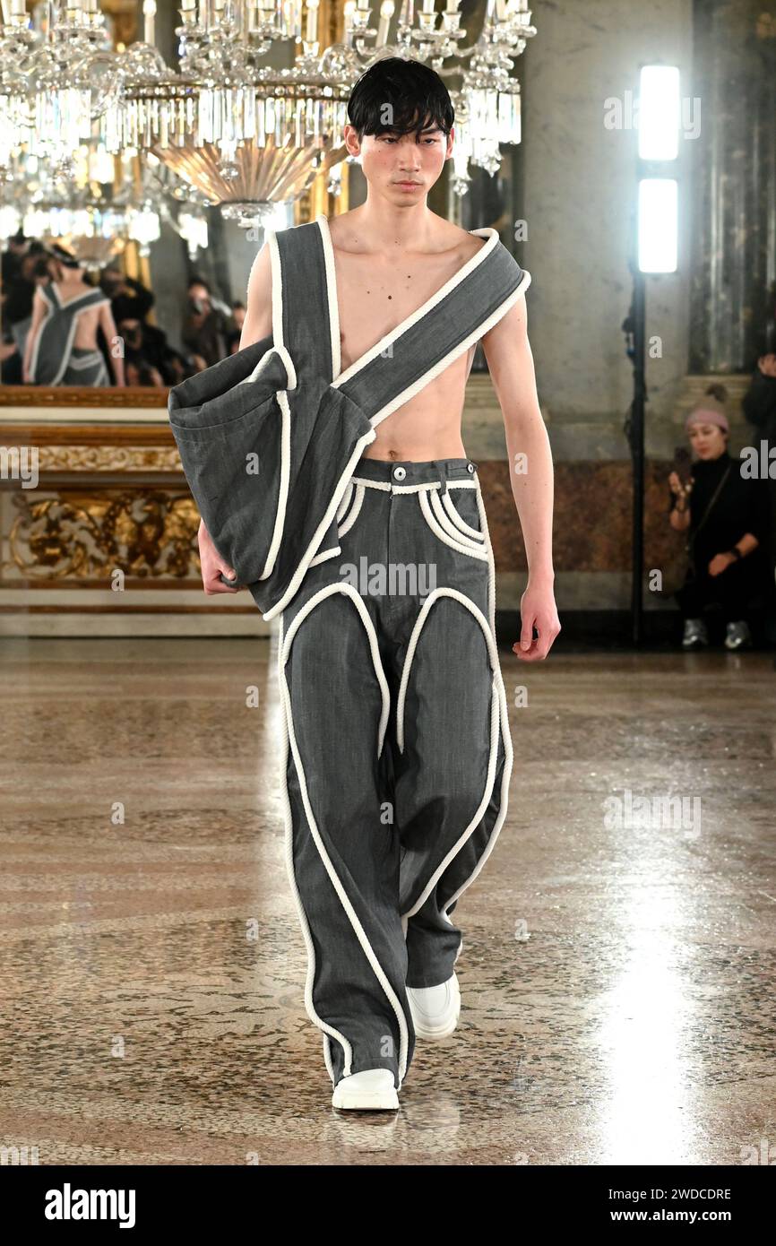 Milan, Italy. 14th Jan, 2024. Pronounce fashion show catwalk at Milan ...
