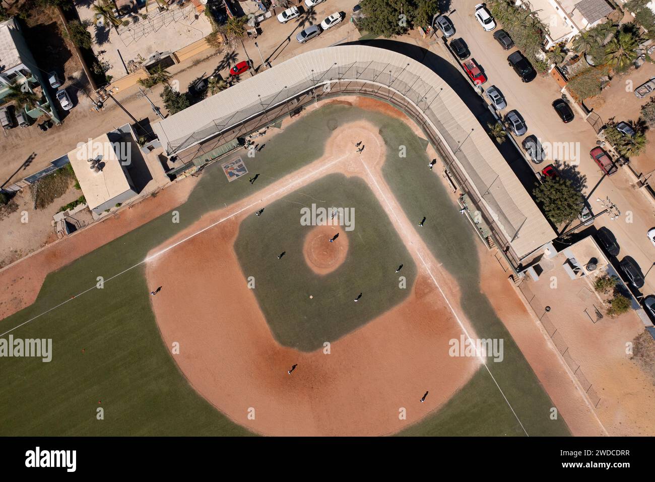 Drone photograph of baseball stadium in Todos Santos Baja Mexico Stock ...