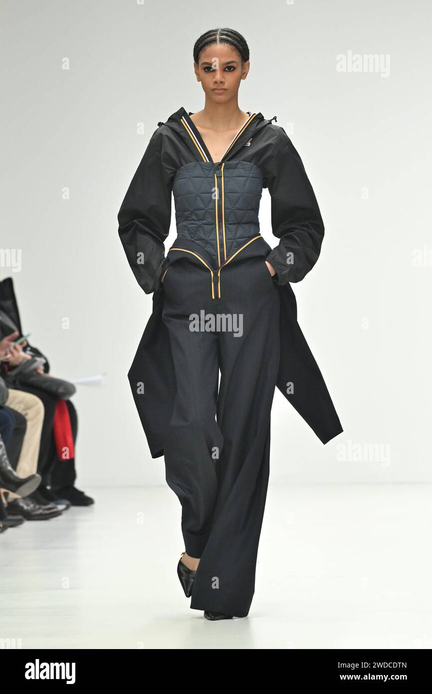 Milan, Italy. 14th Jan, 2024. K-Way fashion show catwalk at Milan ...