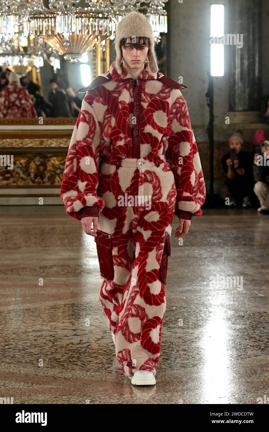 Milan, Italy. 14th Jan, 2024. Pronounce fashion show catwalk at Milan ...
