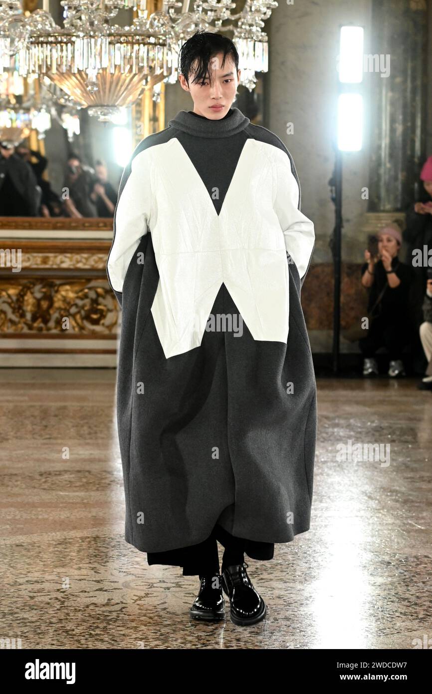 Milan, Italy. 14th Jan, 2024. Pronounce fashion show catwalk at Milan ...