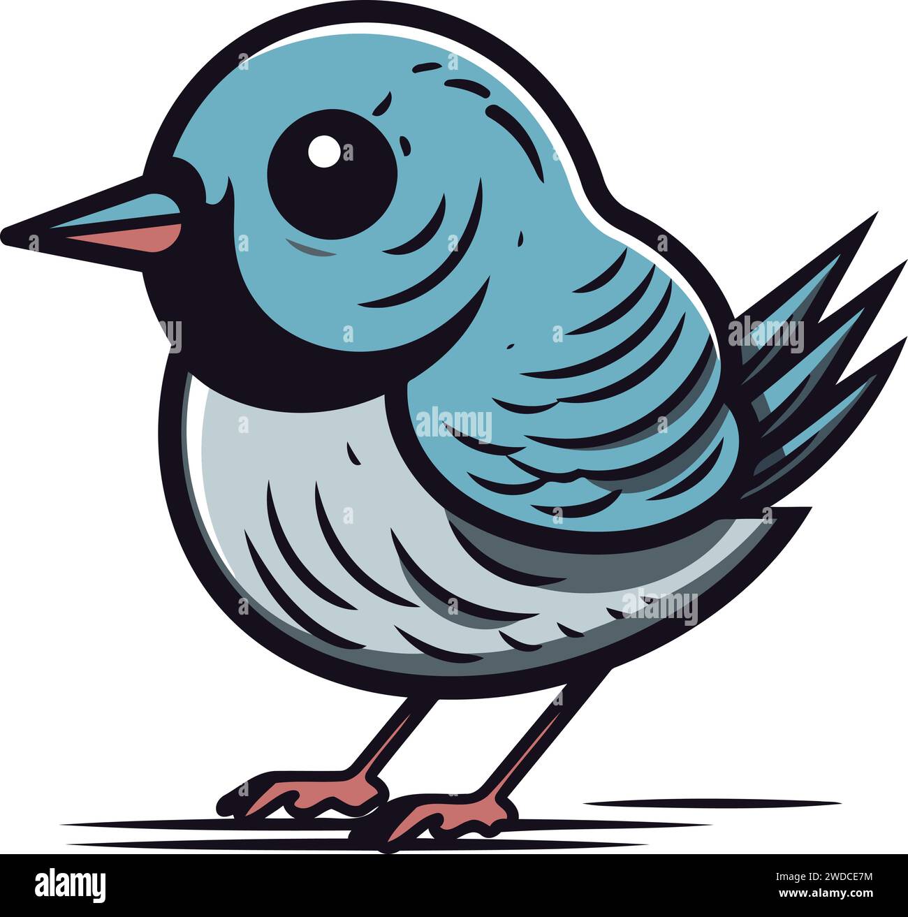 illustration of a blue bird on a white background. vector illustration ...
