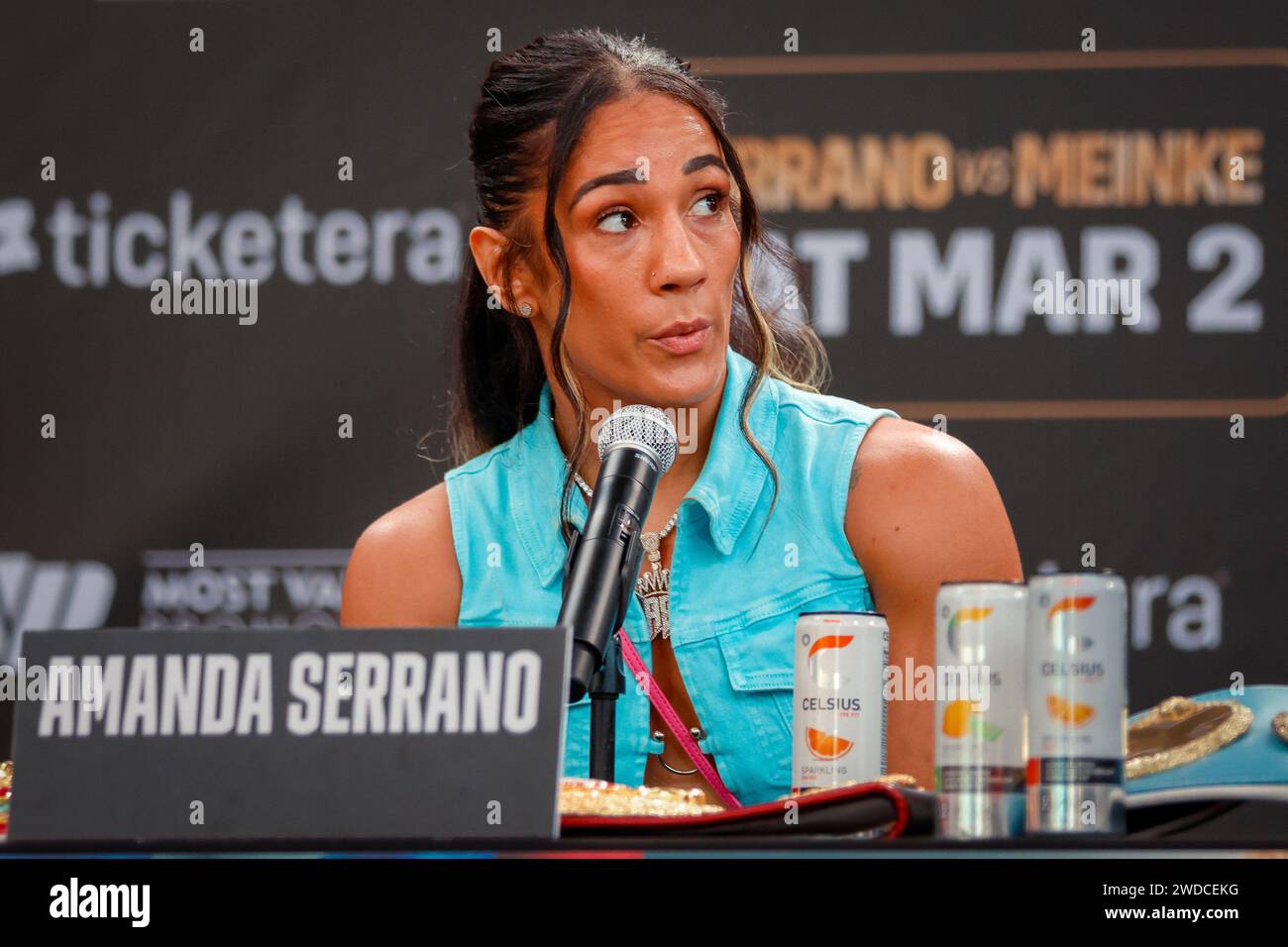 SAN JUAN, PUERTO RICO Amanda Serrano speaks at Press Conference, March ...