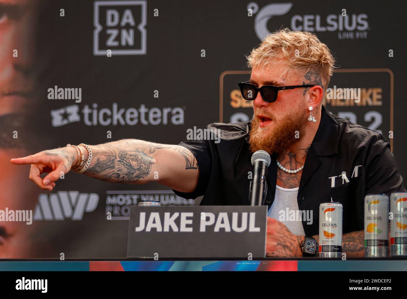 SAN JUAN, PUERTO RICO Jake Paul talking in the press conference, March ...