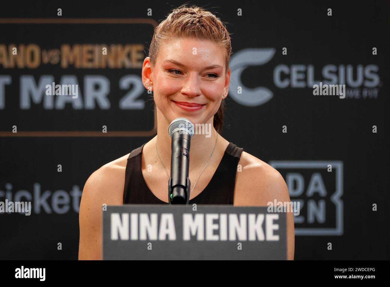 SAN JUAN, PUERTO RICO Nina Meinke smile at Press Conference, March 2 ...