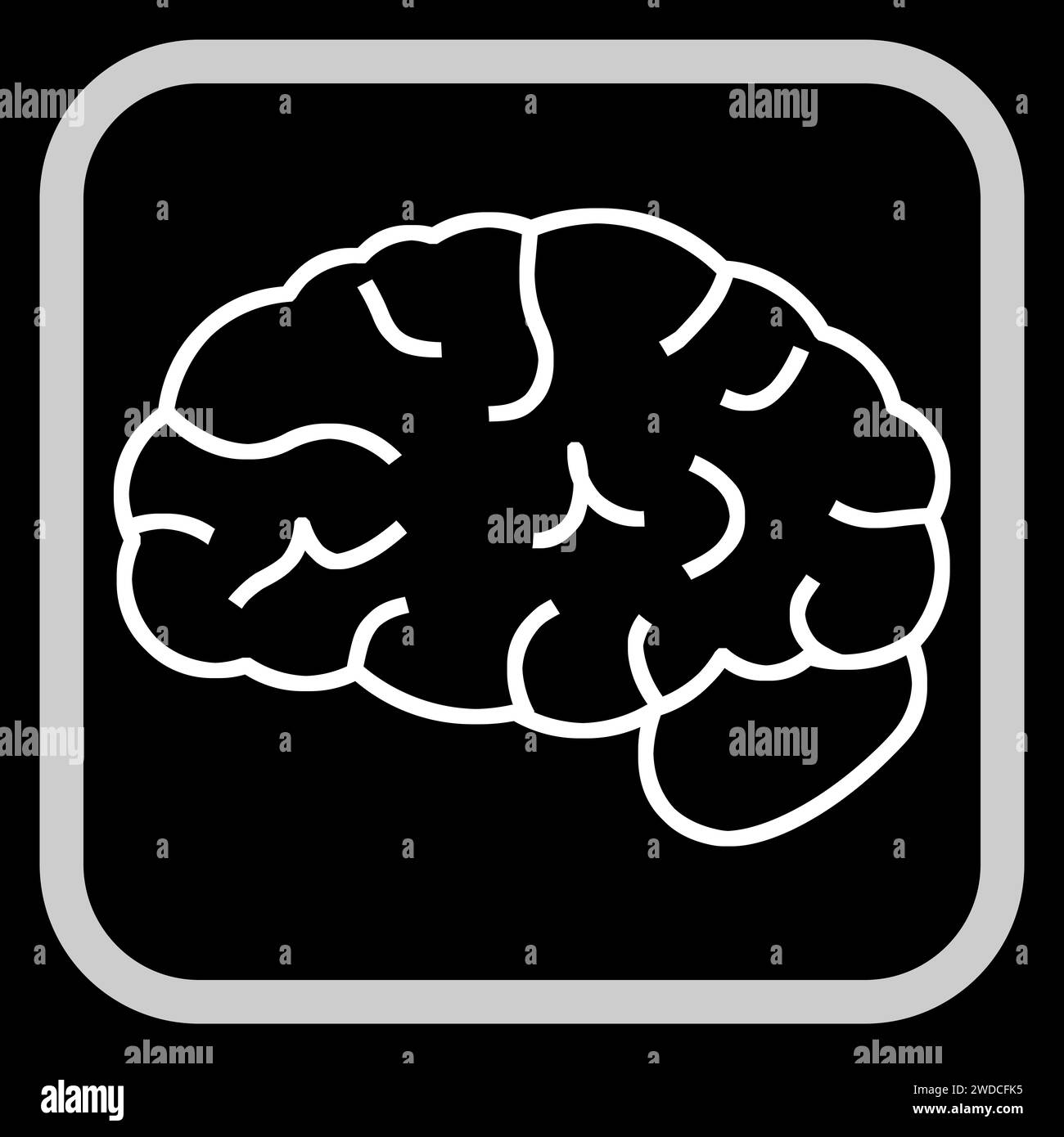 Brain in frame, illustration on black background Stock Photo - Alamy