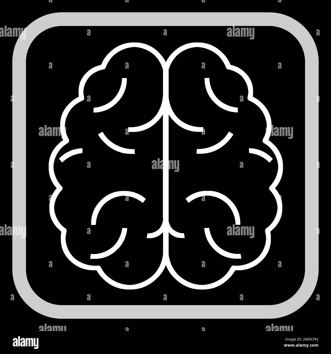 Brain in frame, illustration on black background Stock Photo - Alamy