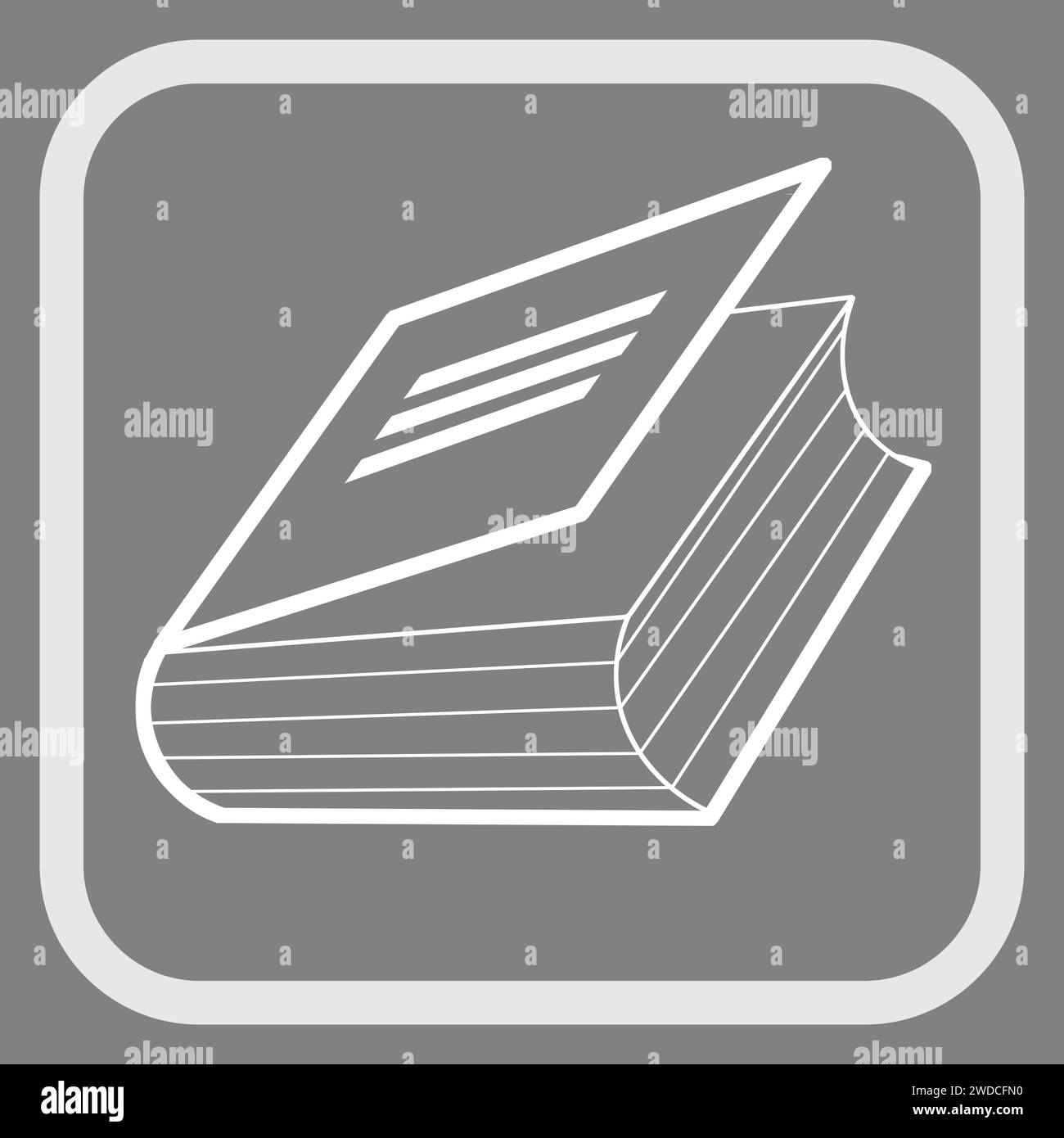 Opening book in frame, illustration on grey background Stock Photo - Alamy