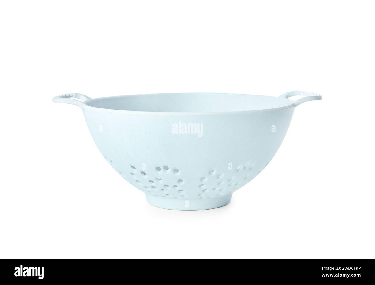 New plastic colander isolated on white. Cooking utensils Stock Photo ...