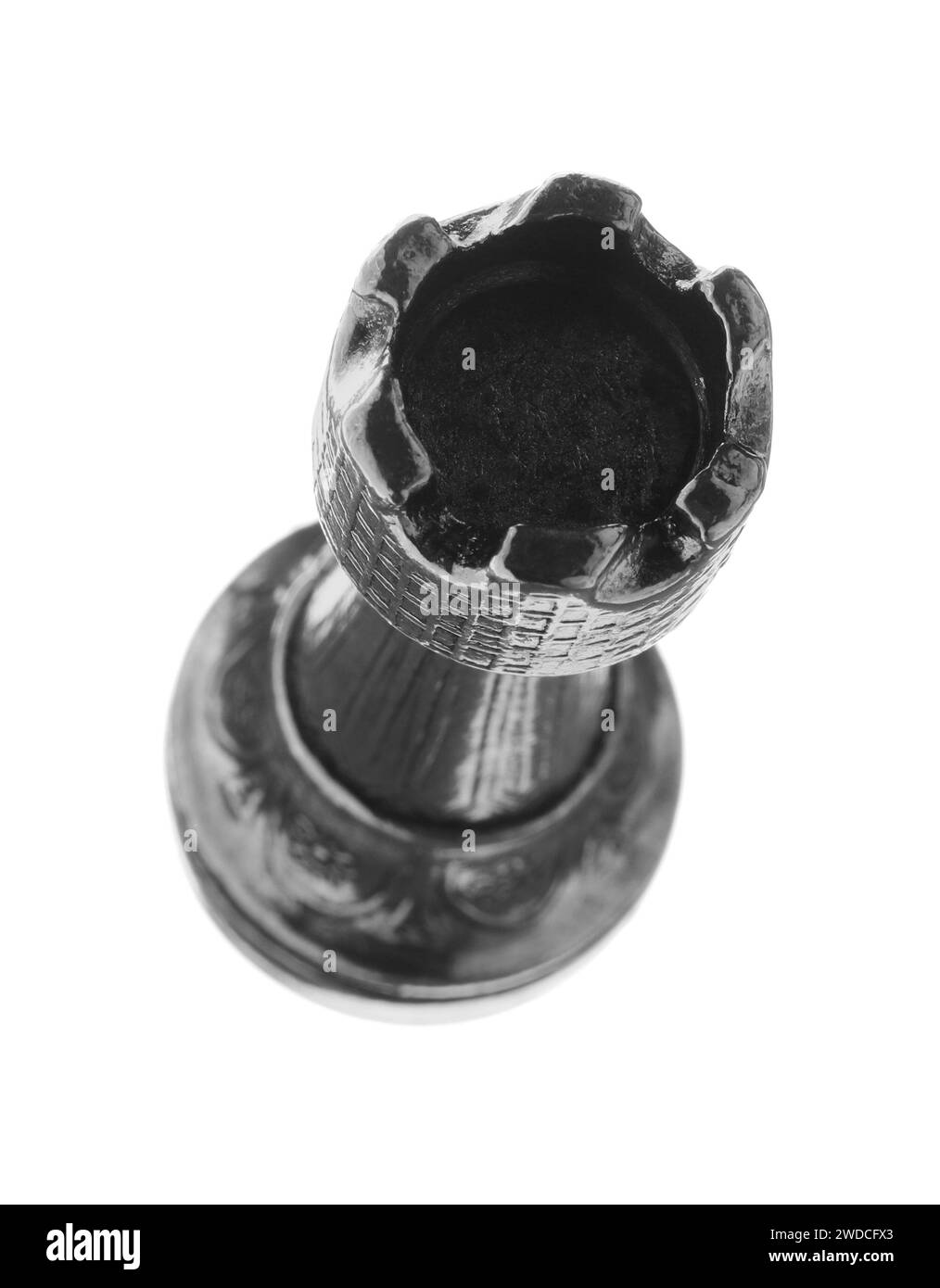 One black chess rook isolated on white Stock Photo - Alamy