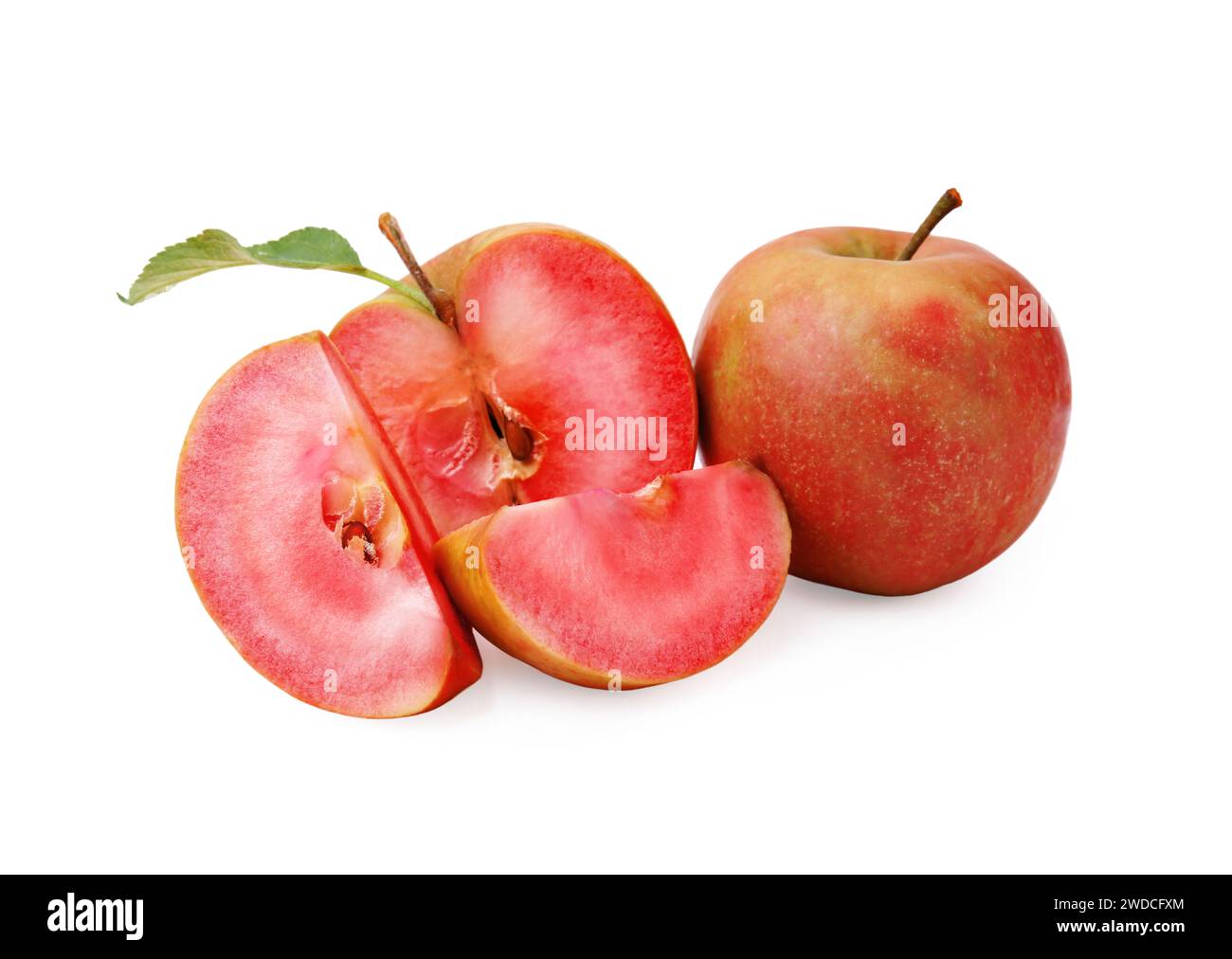 Tasty apples with red pulp isolated on white Stock Photo - Alamy