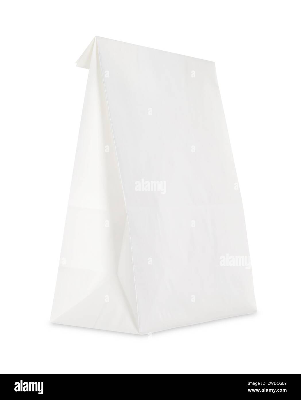 One closed paper bag isolated on white Stock Photo - Alamy