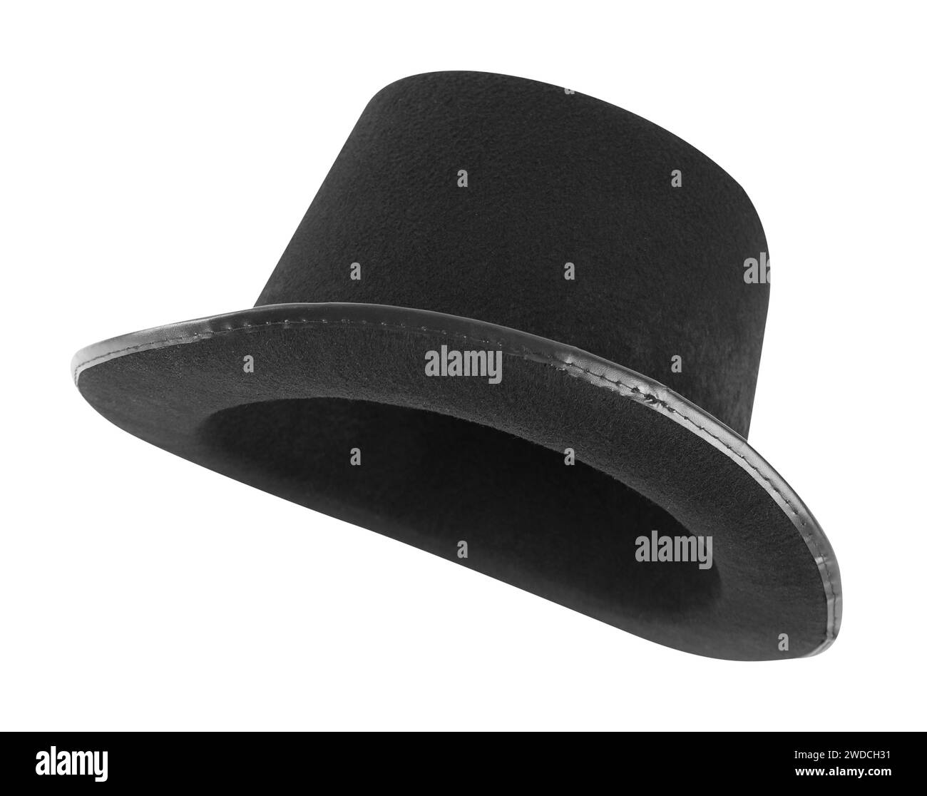 Black magician top hat isolated on white Stock Photo - Alamy