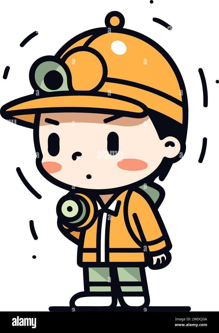 Illustration of a Kid Boy Wearing a Fireman Costume Vector Stock Vector ...