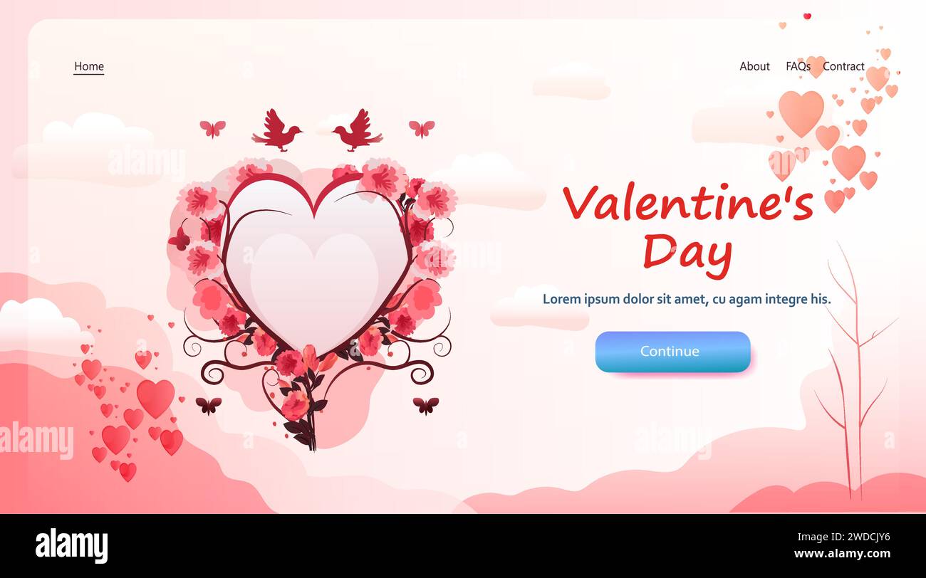 birds and butterflies flying near flowers bouquet in heart shape happy ...