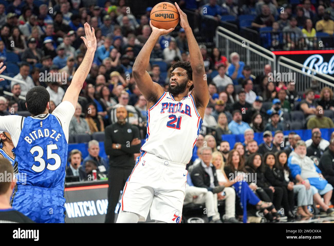 Orlando, Florida, USA, January 19, 2024, Philadelphia 76ers center Joel ...