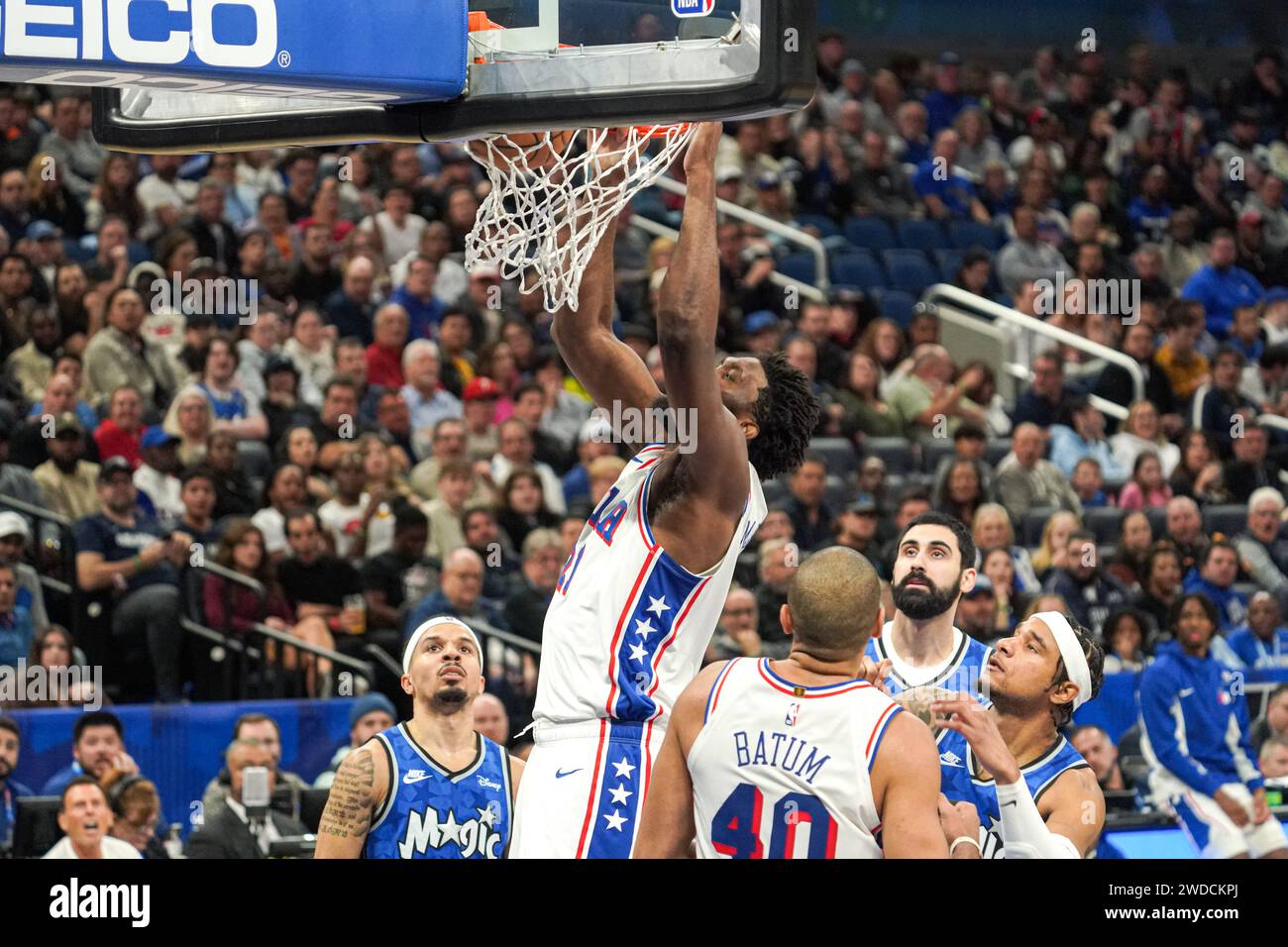 Orlando, Florida, USA, January 19, 2024, Philadelphia 76ers center Joel ...
