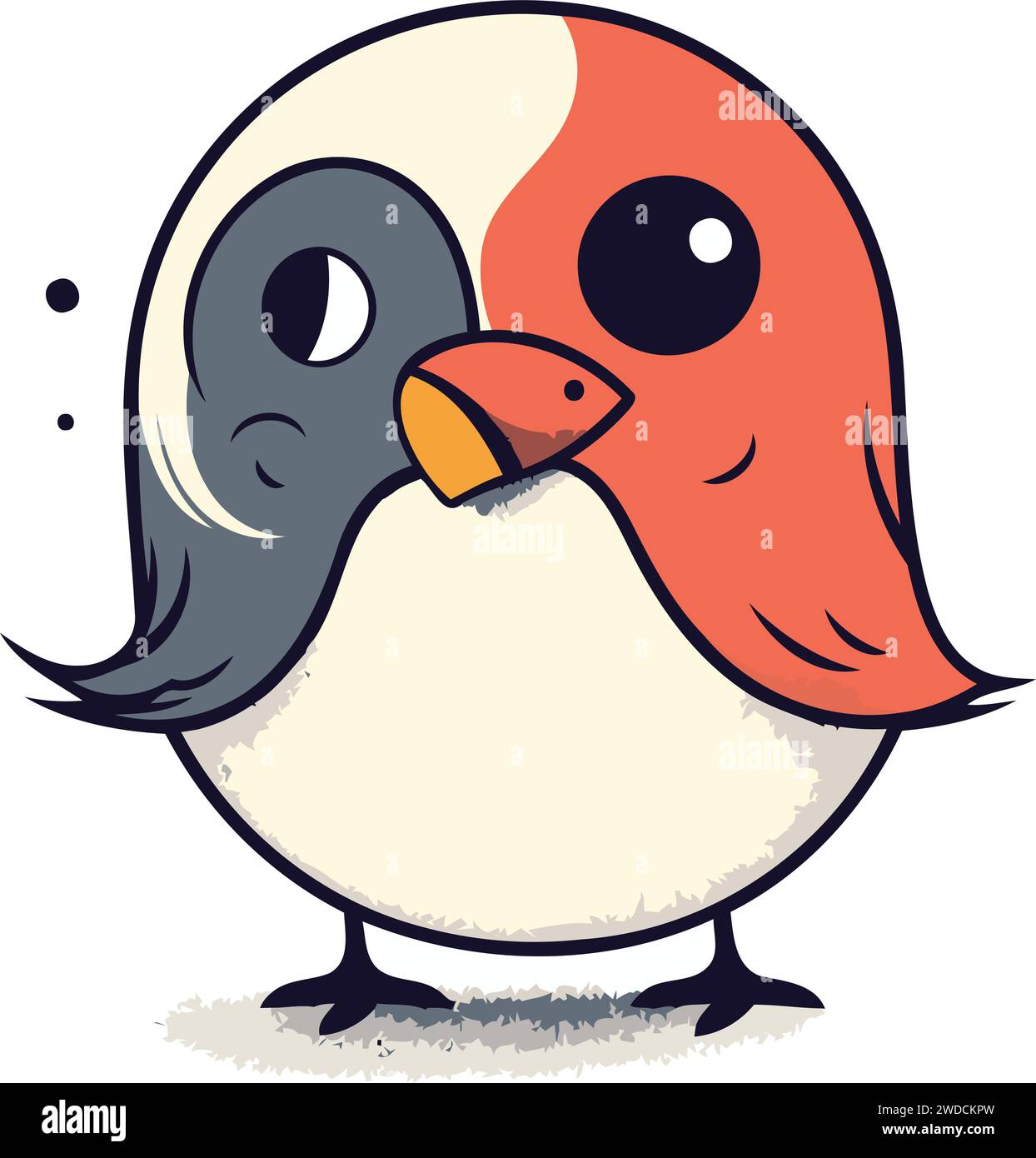 Cute cartoon robin. Vector illustration isolated on white background ...