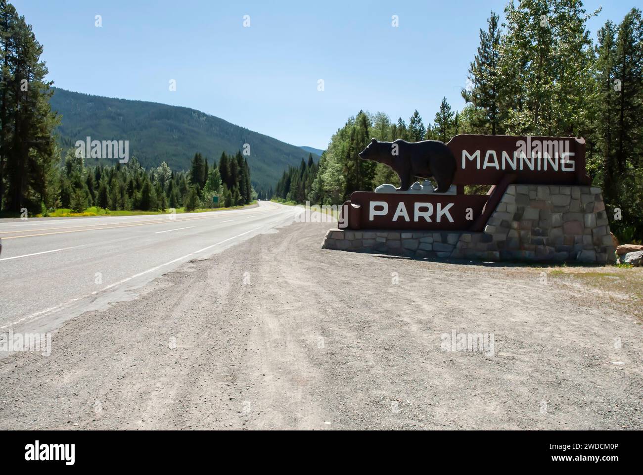 East gate entrance sign to Manning Park, British Columbia, Canada Stock Photo - Alamy