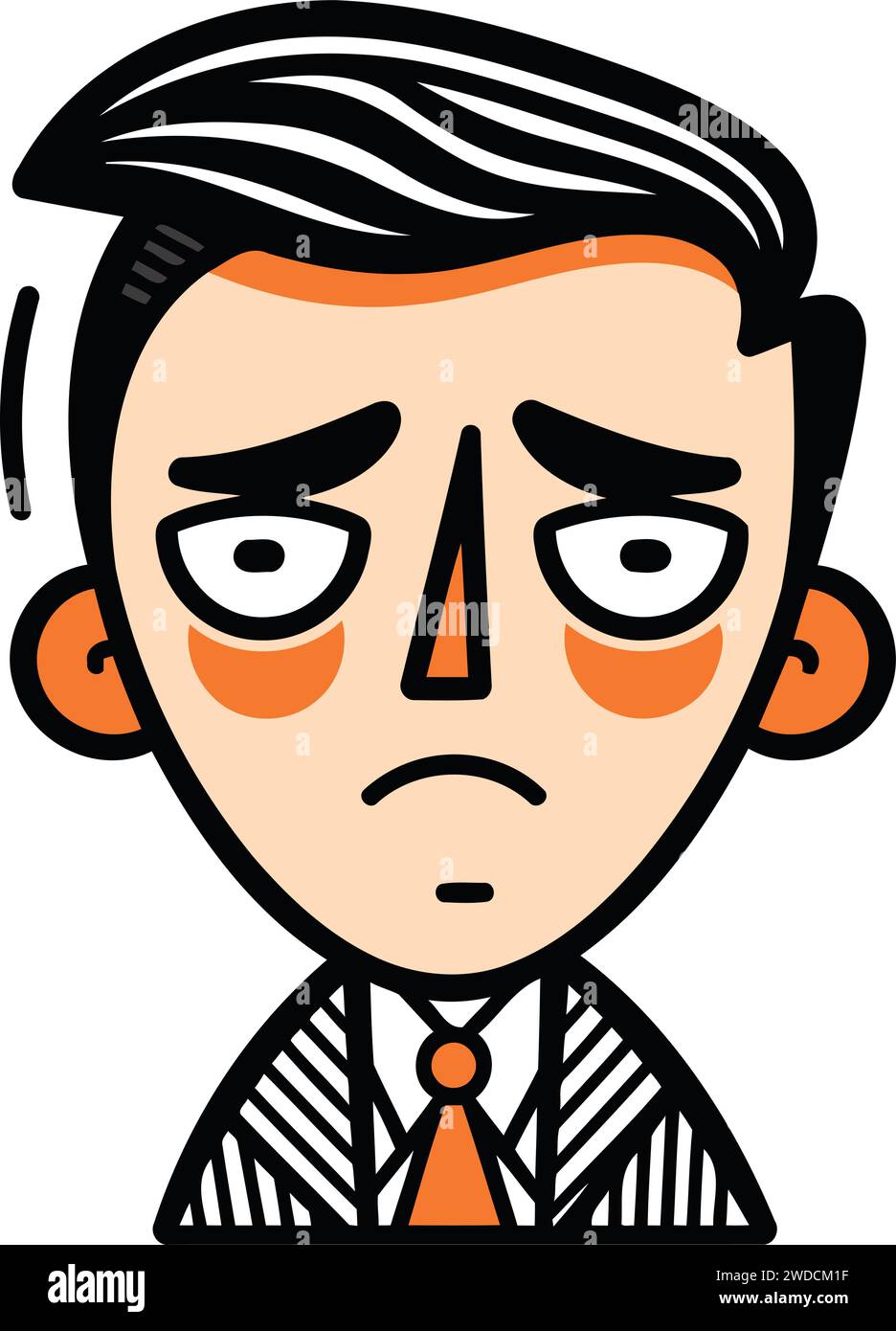 Angry boss. Vector illustration in flat style. Isolated on white ...