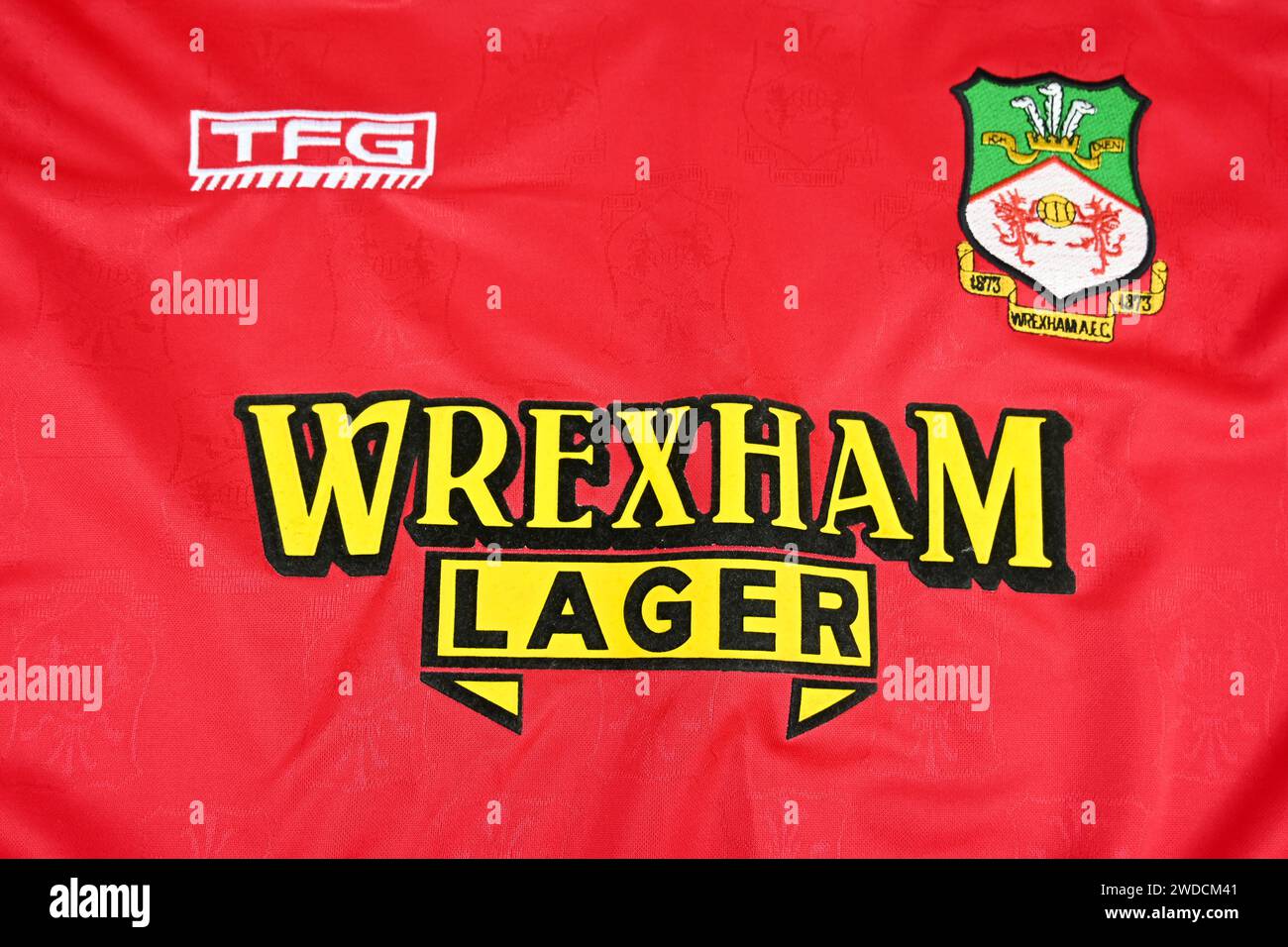 WREXHAM LAGER sponsorship on Wrexham AFC 2001-02 home shirt – Wales, UK ...