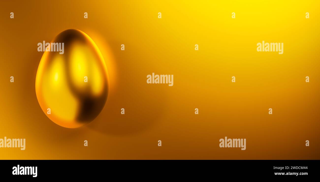 Golden egg on gold background as symbol of Easter, prosperity, wealth ...