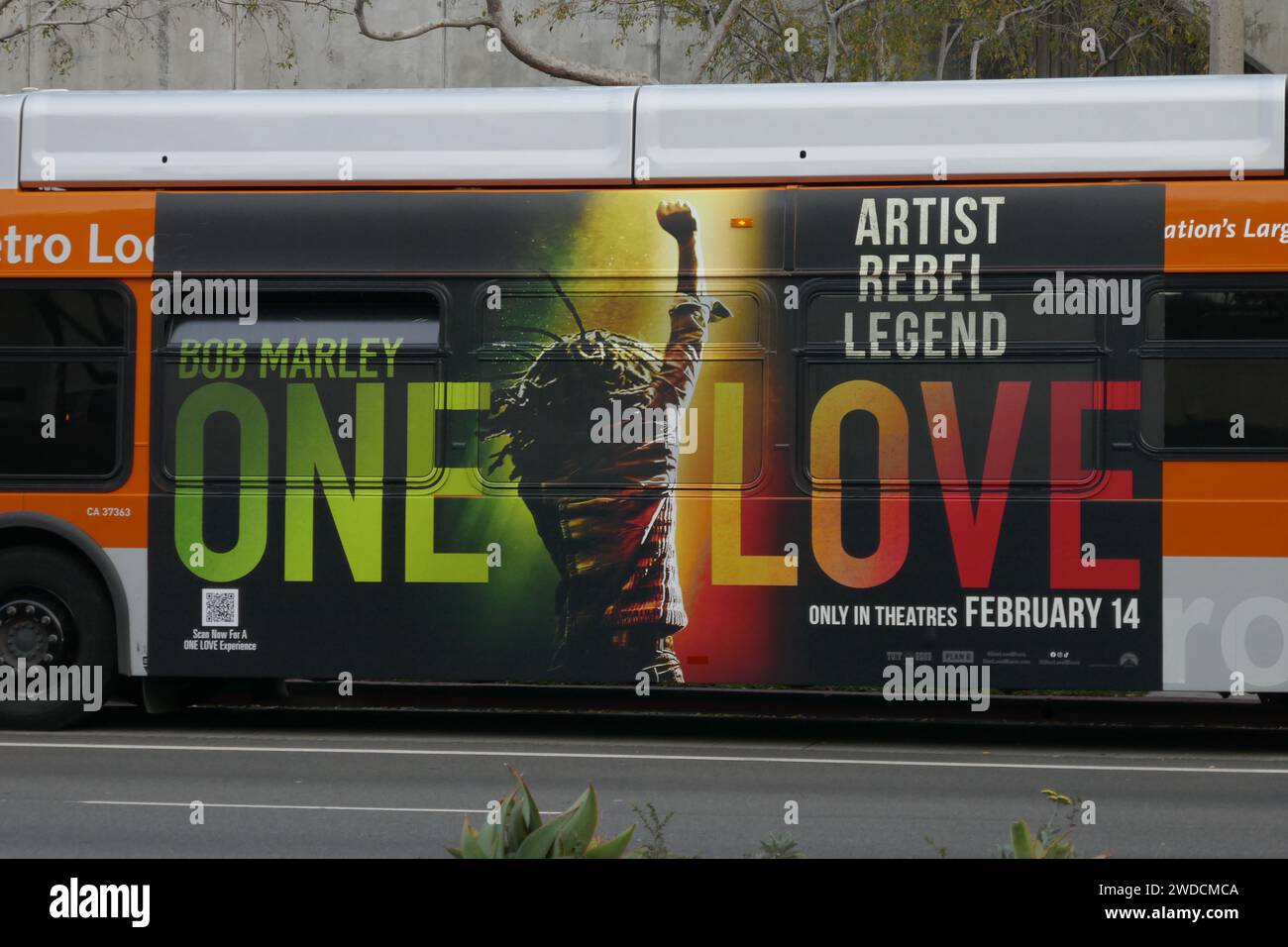 Los Angeles, California, USA 19th January 2024 Bob Marley One Love Bus ...
