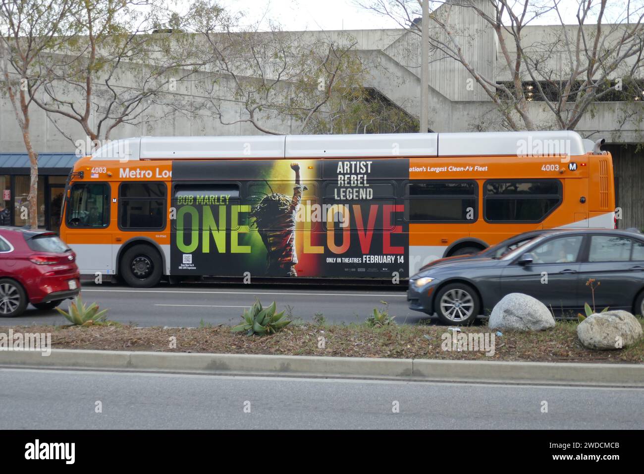 Los Angeles, California, USA 19th January 2024 Bob Marley One Love Bus ...