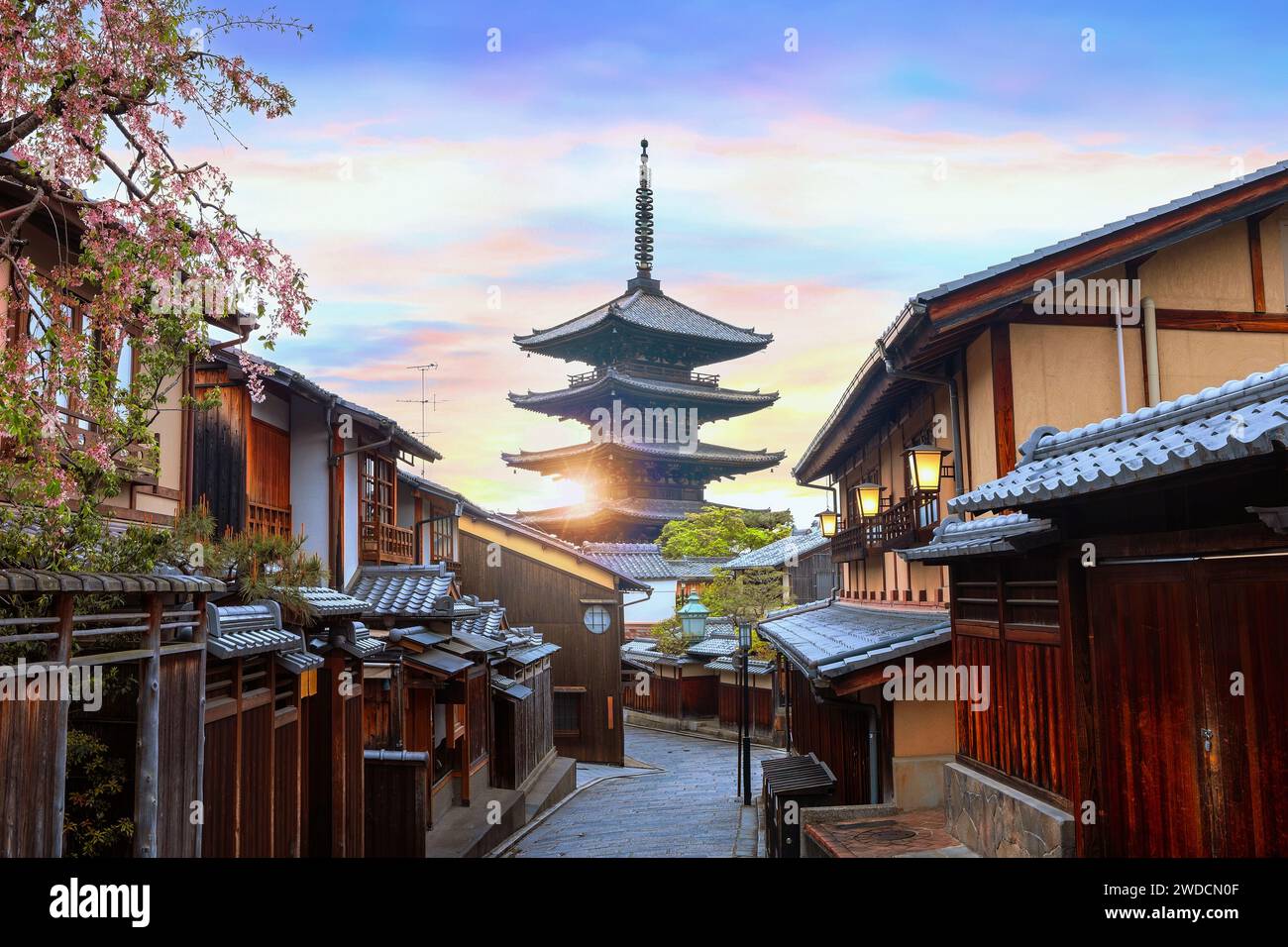 Kyoto, Japan - April 6 2023: The Yasaka Pagoda known as Tower of Yasaka ...