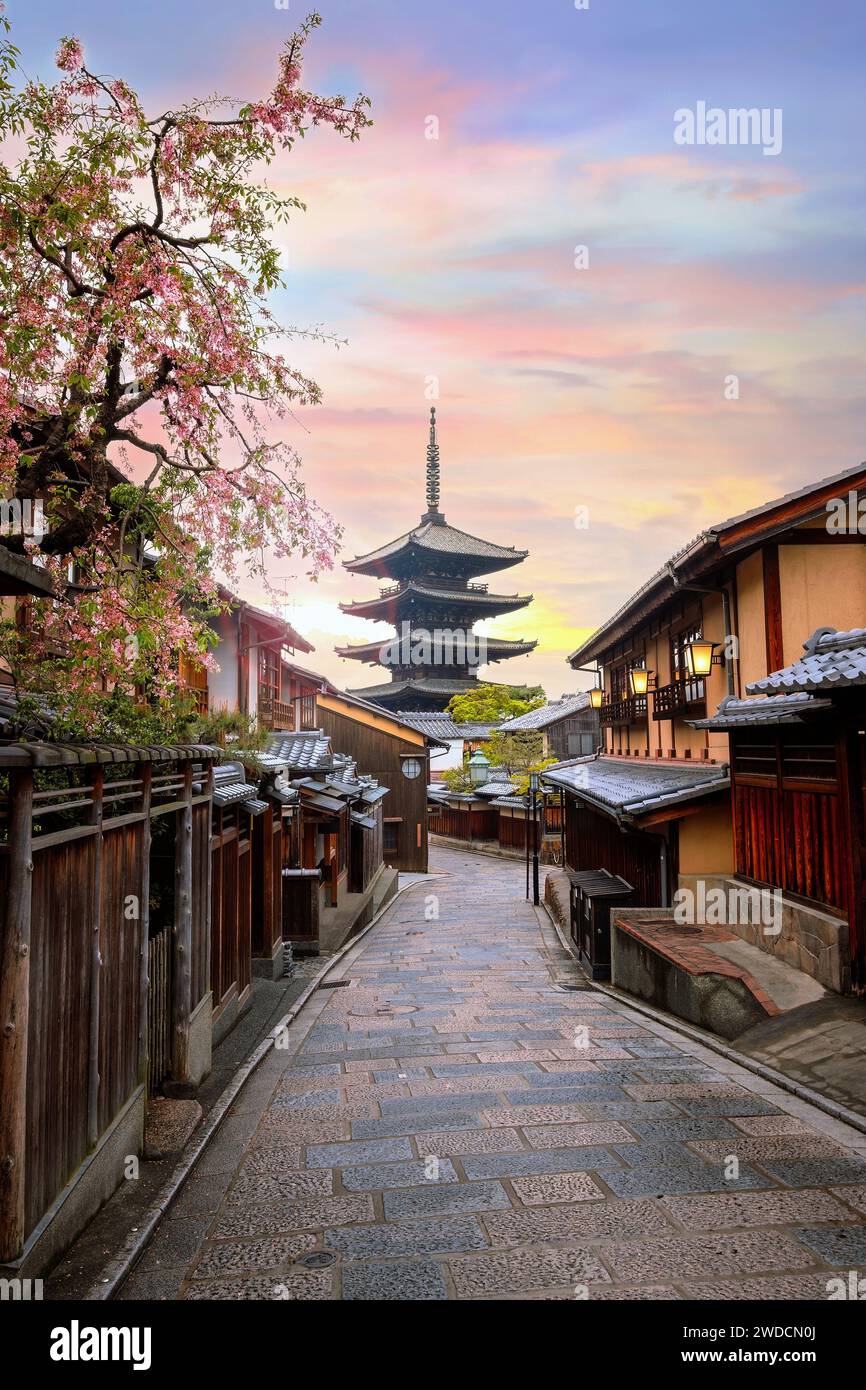 Kyoto, Japan - April 6 2023: The Yasaka Pagoda known as Tower of Yasaka ...