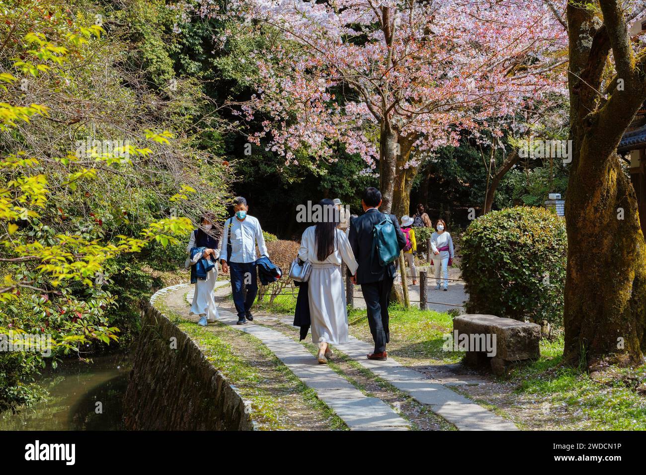 Kyoto, Japan - March 30 2023: The Philosopher's Path is a stone path ...