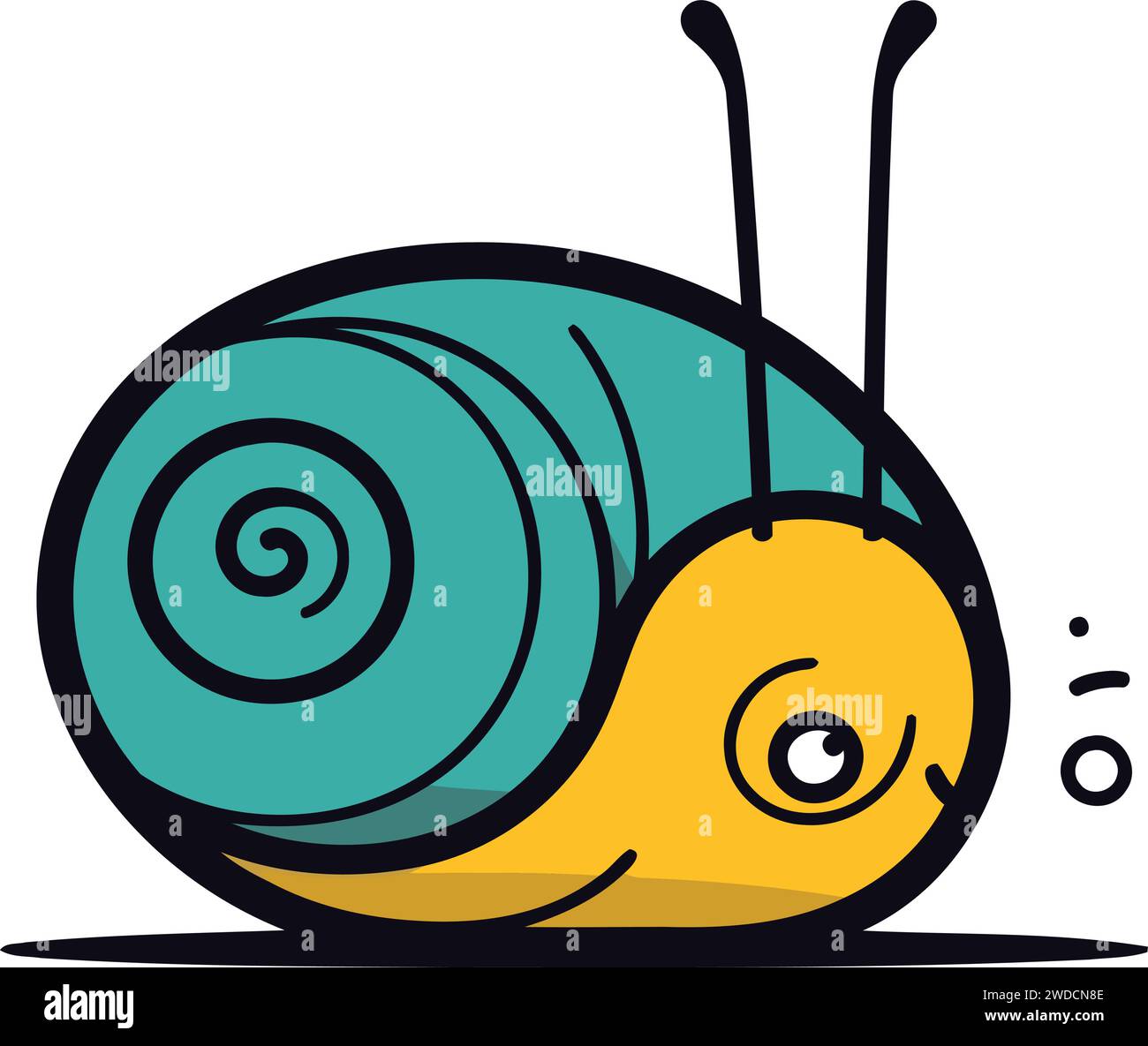 Cartoon snail on a white background. Vector illustration of a snail ...