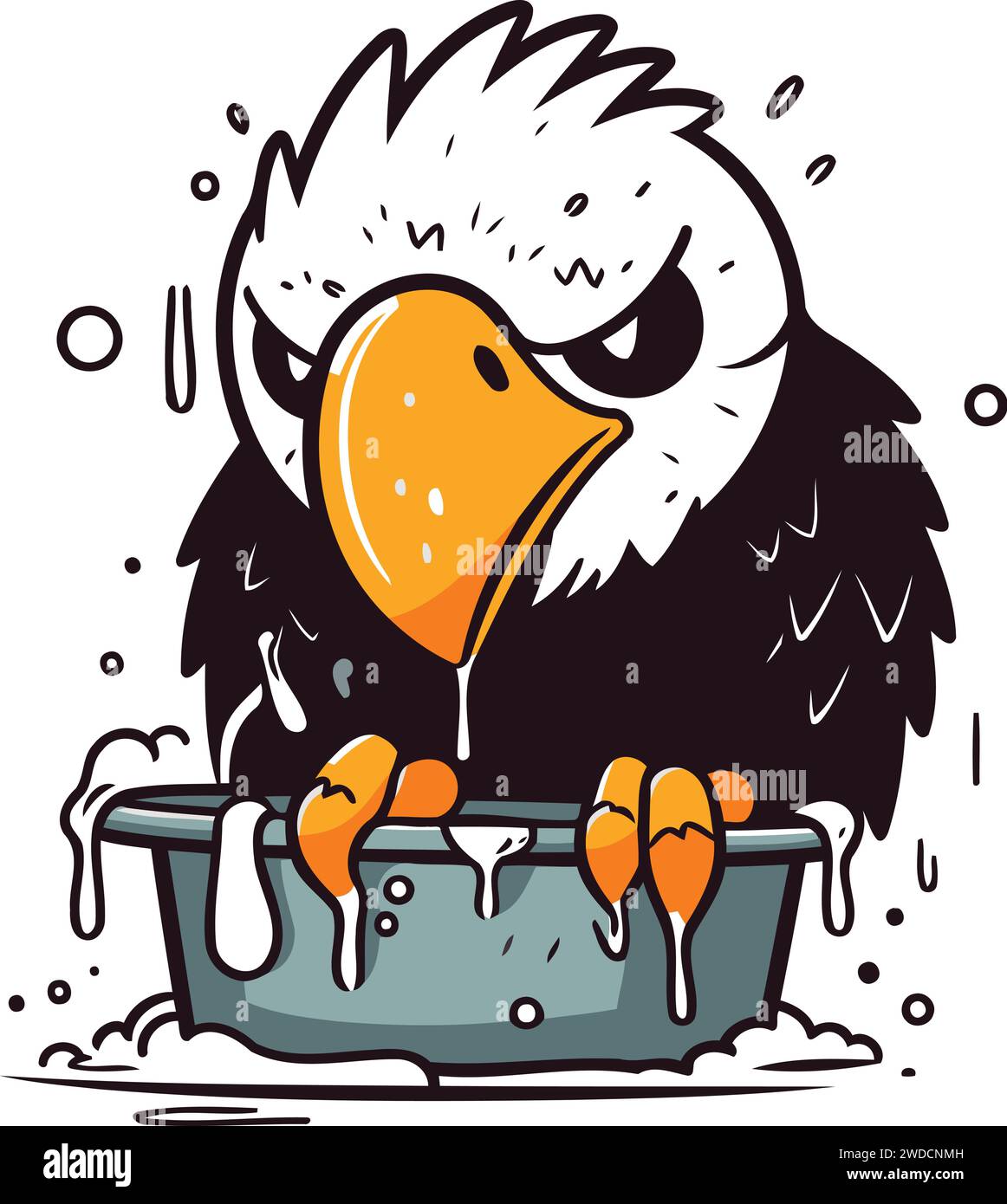 Cartoon illustration bald eagle in hi-res stock photography and images ...