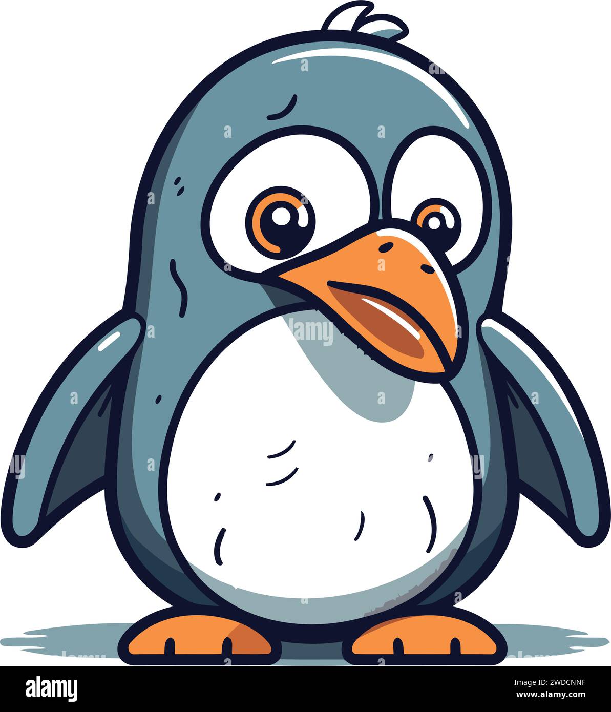 Cartoon penguin isolated on a white background. Vector illustration ...